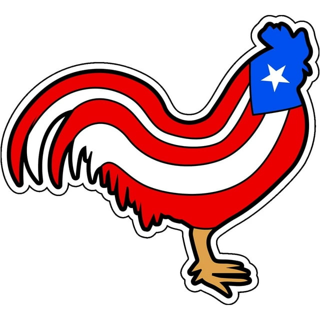 WickedGoodz Puerto Rican Rooster Vinyl Decal - Puerto Rico Bumper ...