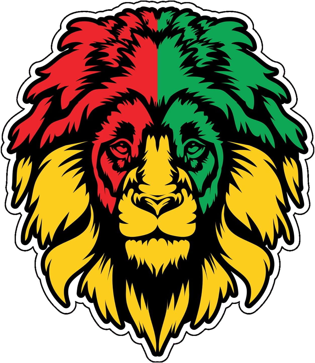 WickedGoodz Rasta Lion Vinyl Decal - Reggae Bumper Sticker - for ...