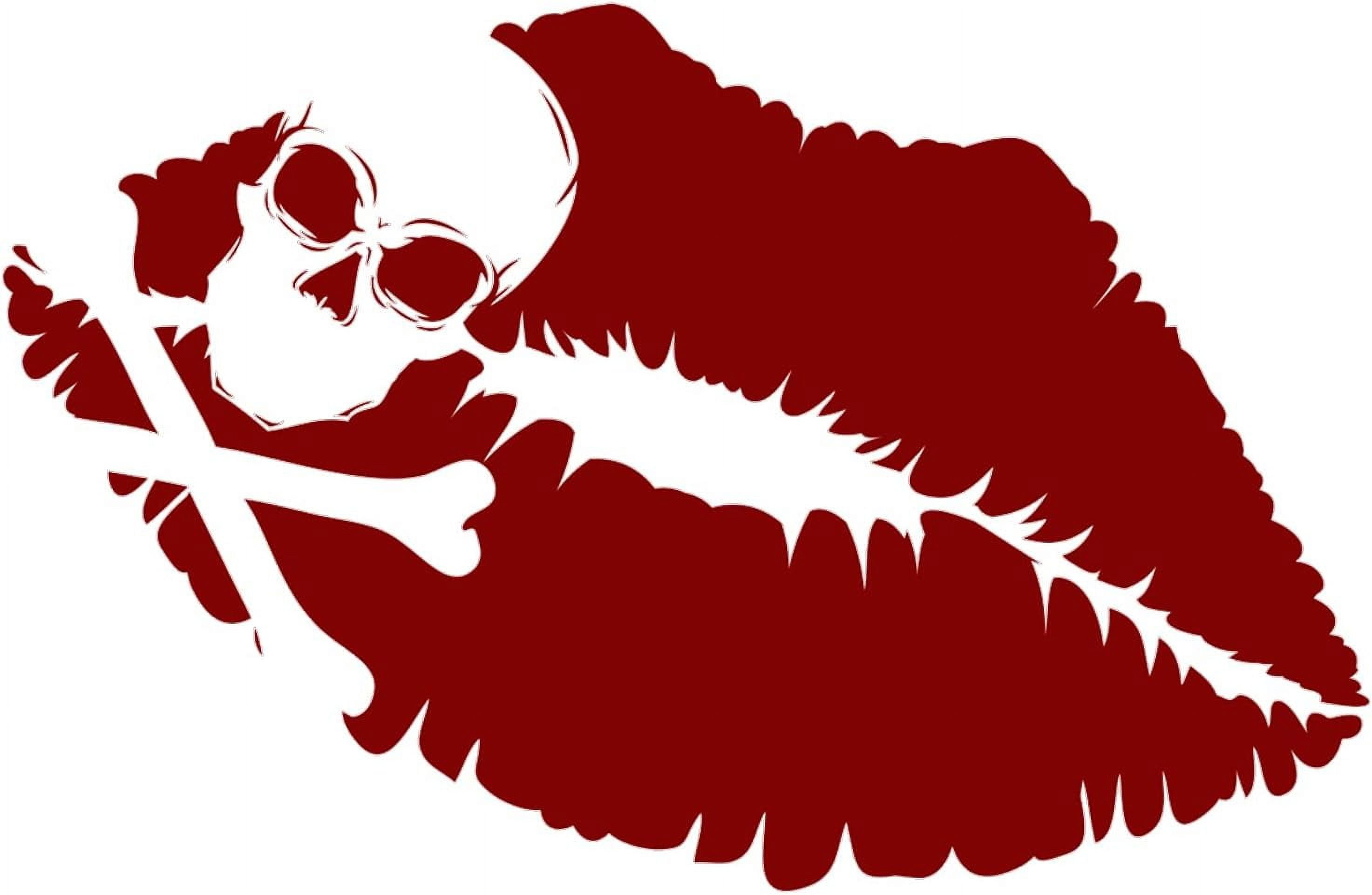 WickedGoodz Red Skull Lips Vinyl Decal - Pirate Bumper Sticker - for ...