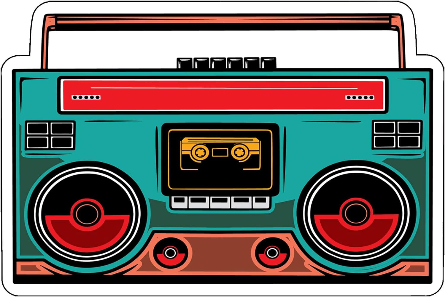 WickedGoodz Retro Boombox Decal - Music Bumper Sticker - for Laptops ...