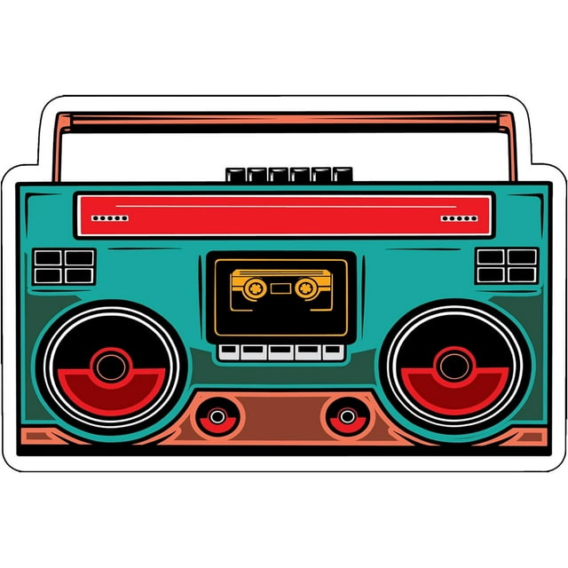 WickedGoodz Retro Boombox Decal - Music Bumper Sticker - for Laptops ...