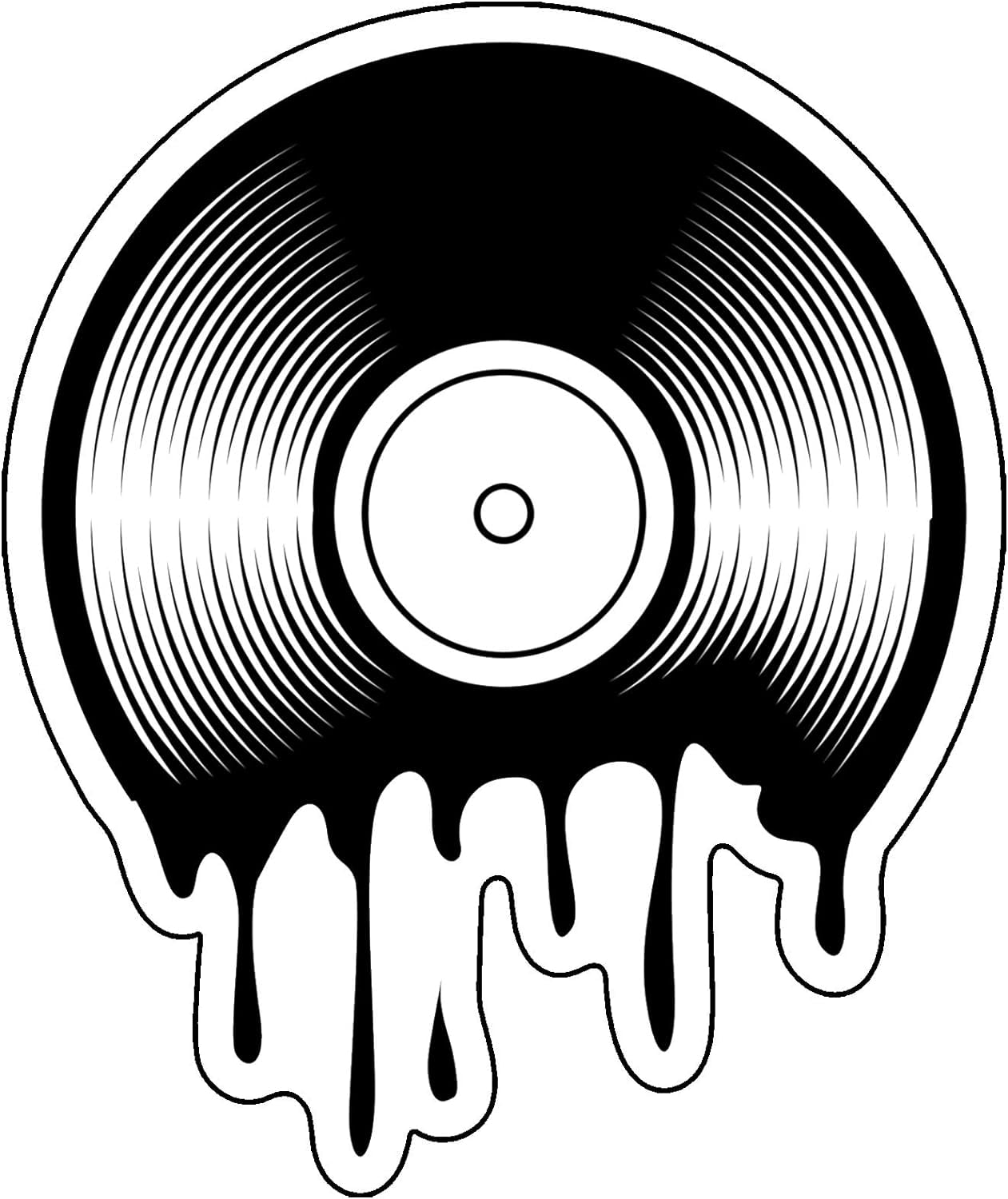 WickedGoodz Retro Dripping Vinyl Record Decal - Music Bumper Sticker ...