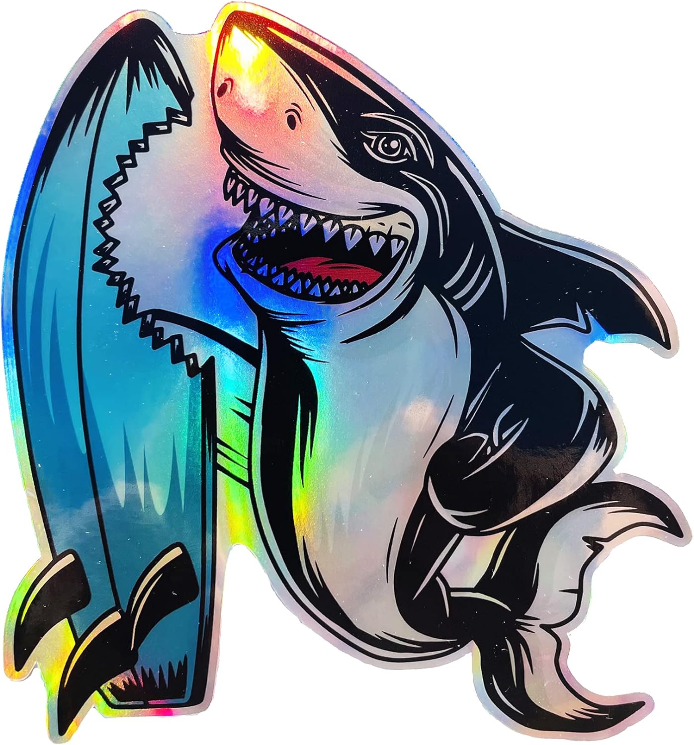 WickedGoodz Shark Holographic Vinyl Decal - Surfing Bumper Sticker ...