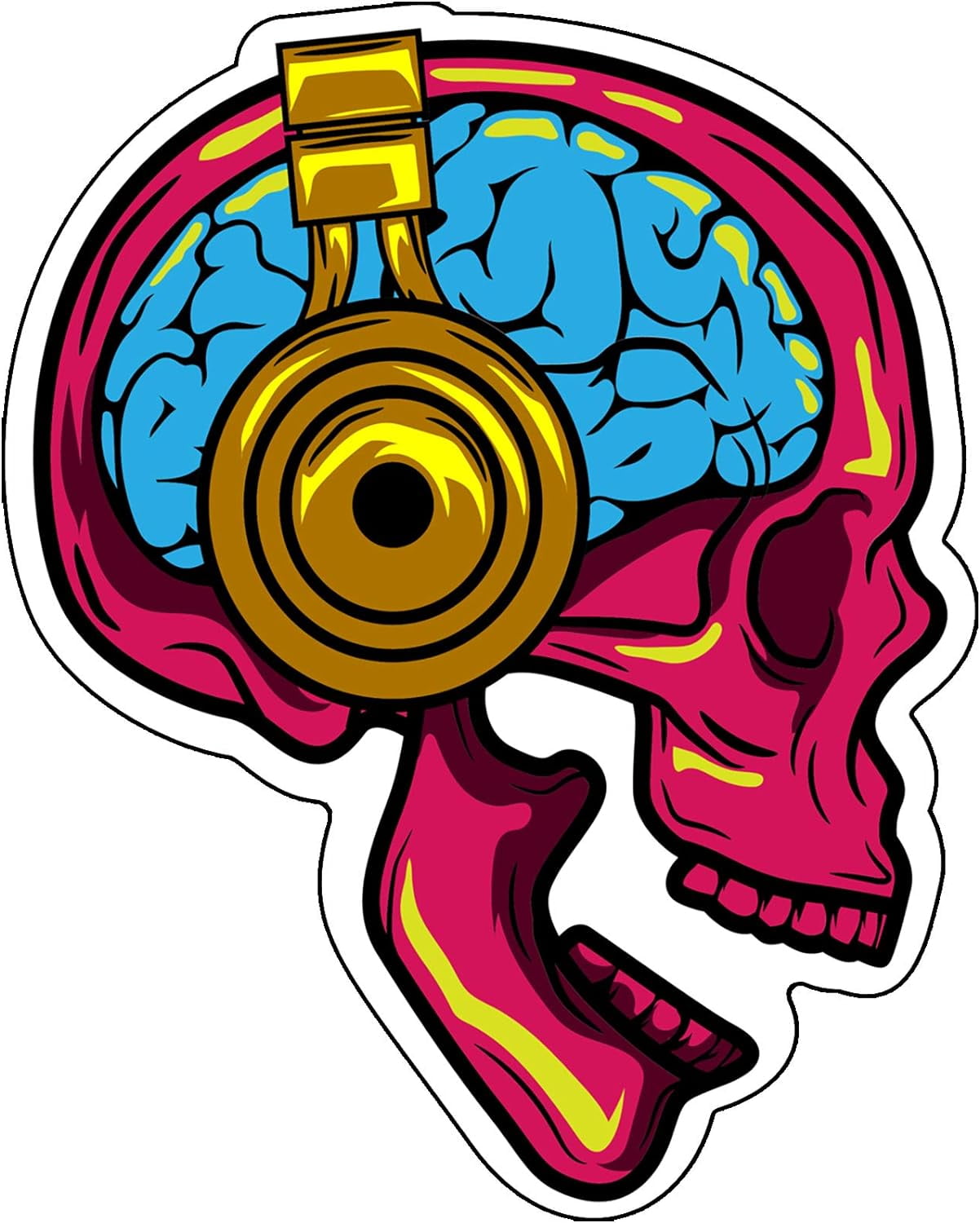 WickedGoodz Skull Headphones Vinyl Decal - Music Bumper Sticker - for ...