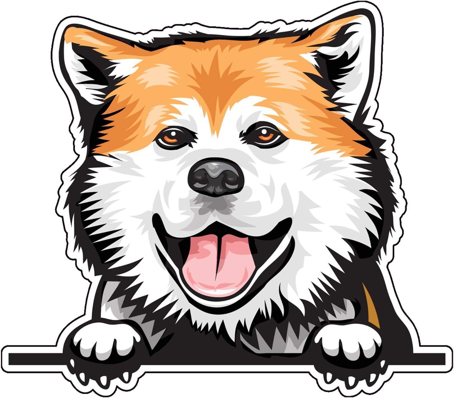 WickedGoodz Smiling Akita Vinyl Decal - Dog Breed Bumper Sticker - for ...