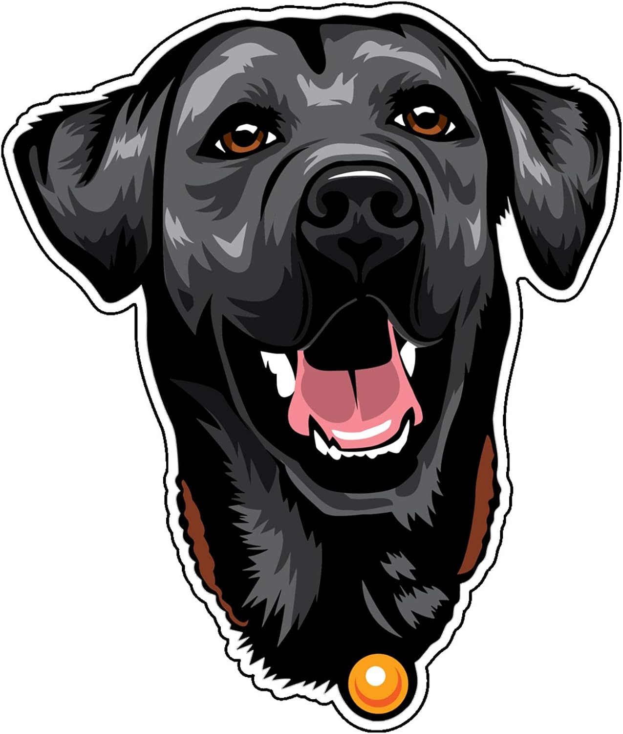 WickedGoodz Smiling Black Lab Vinyl Decal - Labrador Dog Bumper Sticker ...