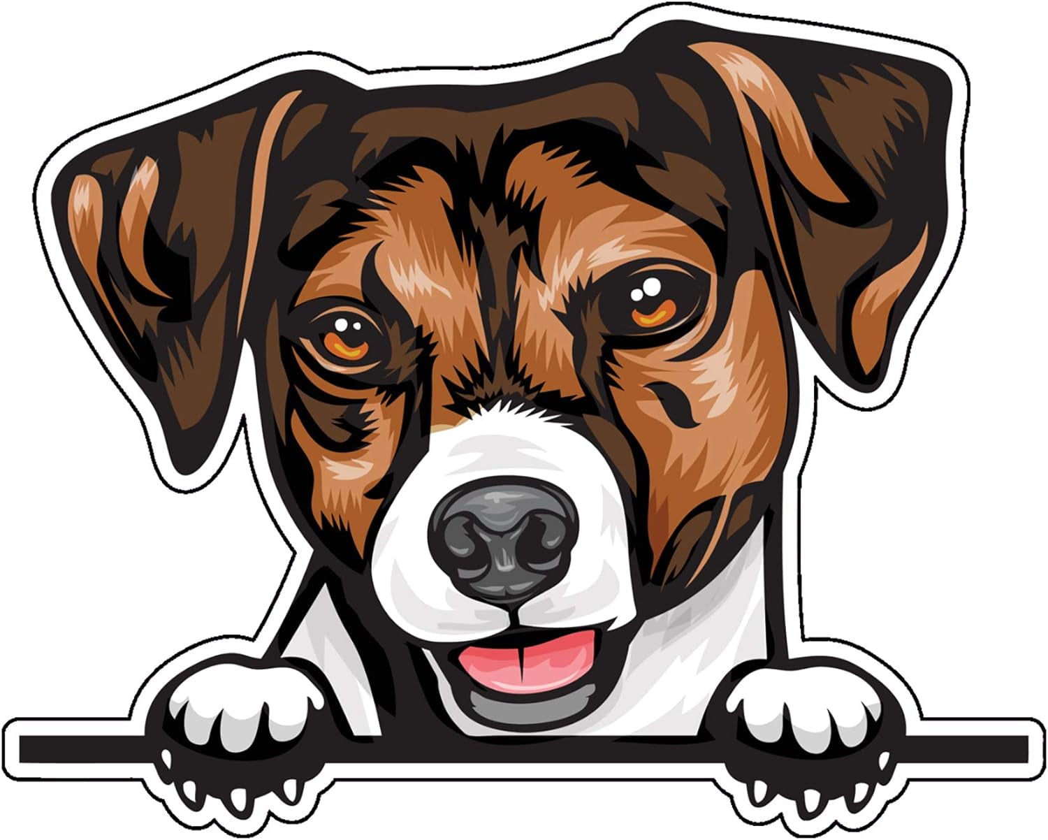 WickedGoodz Smiling Jack Russell Terrier Vinyl Decal - Dog Breed Bumper ...