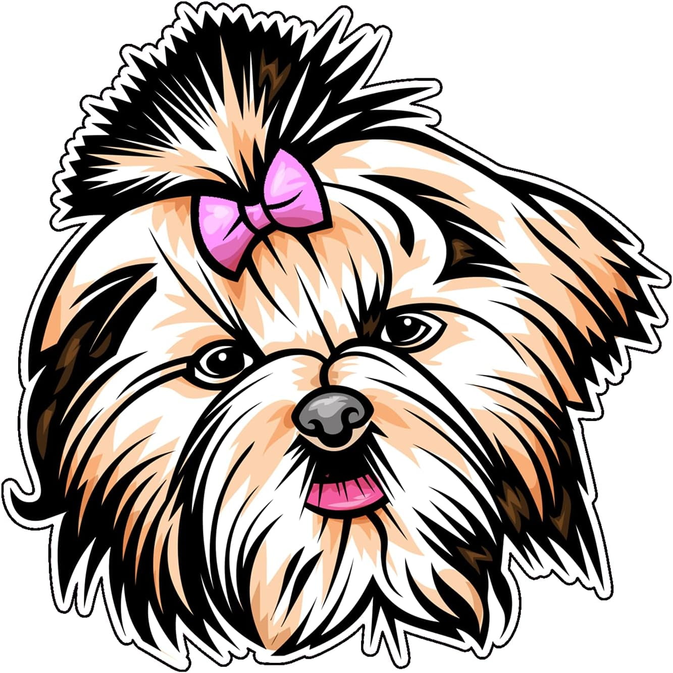 WickedGoodz Smiling Shih Tzu Vinyl Decal - Dog Breed Dog Bumper Sticker ...