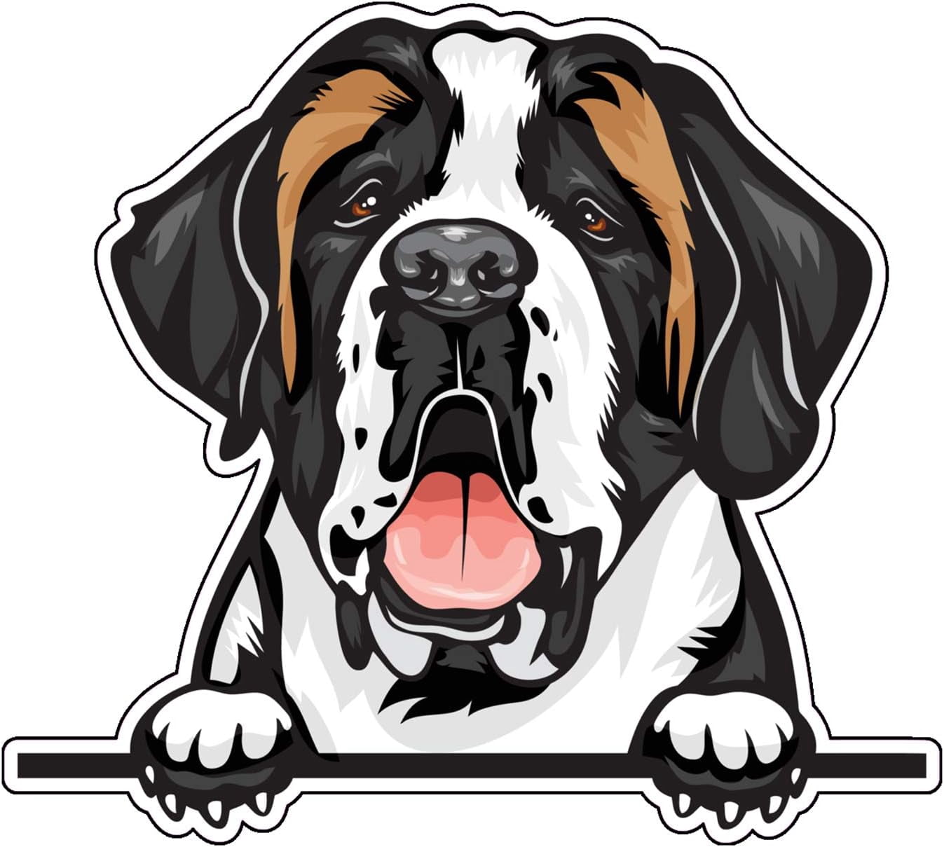 WickedGoodz Smiling St. Bernard Vinyl Decal - Dog Breed Bumper Sticker ...