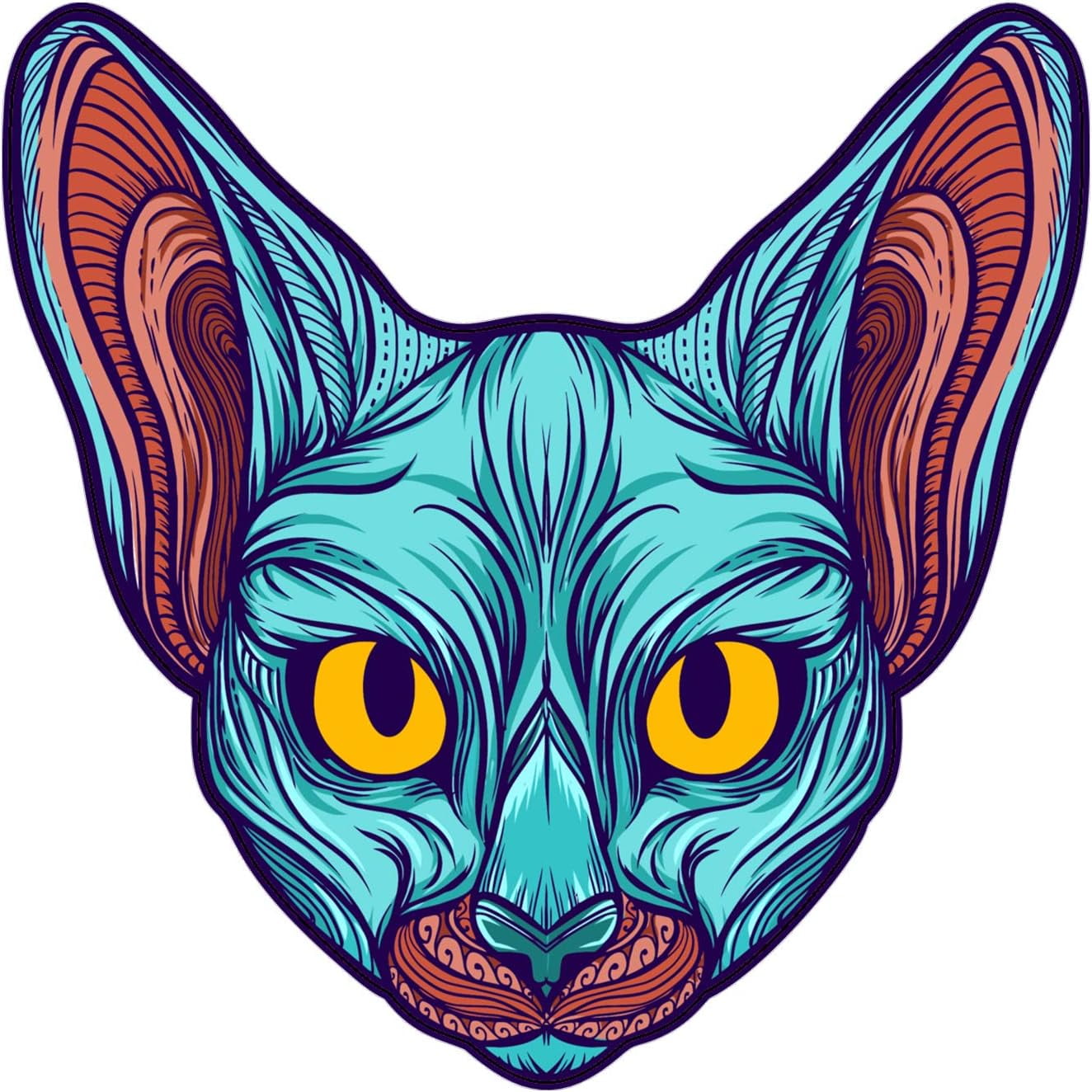 WickedGoodz Sphynx Cat Vinyl Decal - Feline Bumper Sticker - for ...