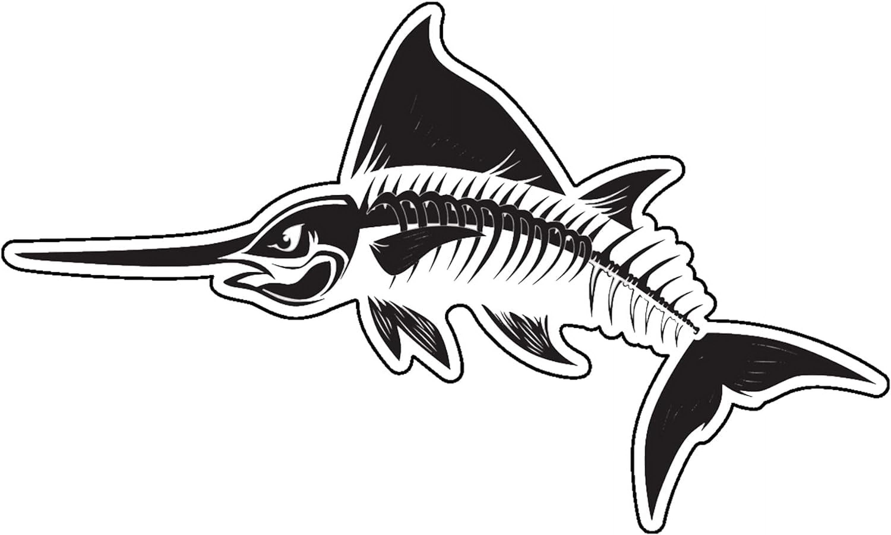 WickedGoodz Swordfish Bone Fish Vinyl Decal - Sailfish Bumper Sticker ...