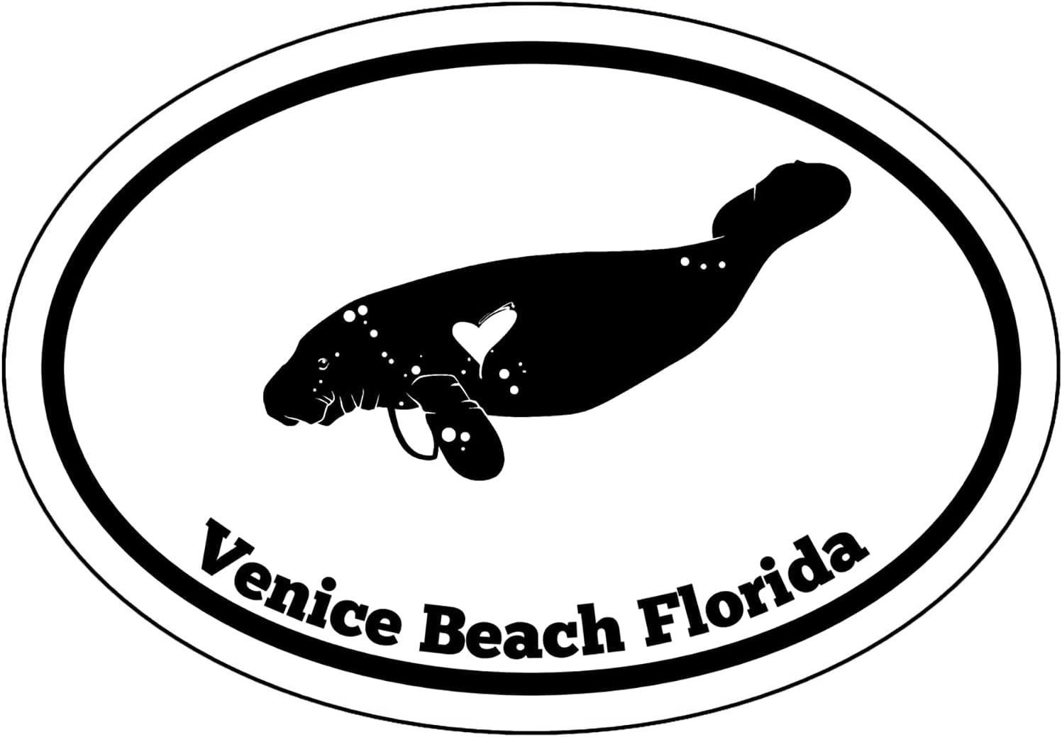 WickedGoodz Venice Beach Florida Manatee Vinyl Decal - Florida Bumper ...