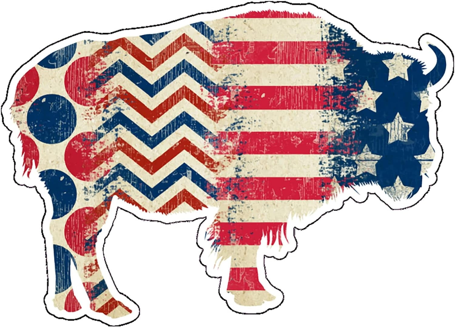 Wickedgoodz American Flag Buffalo Vinyl Decal - Western Bumper Sticker ...