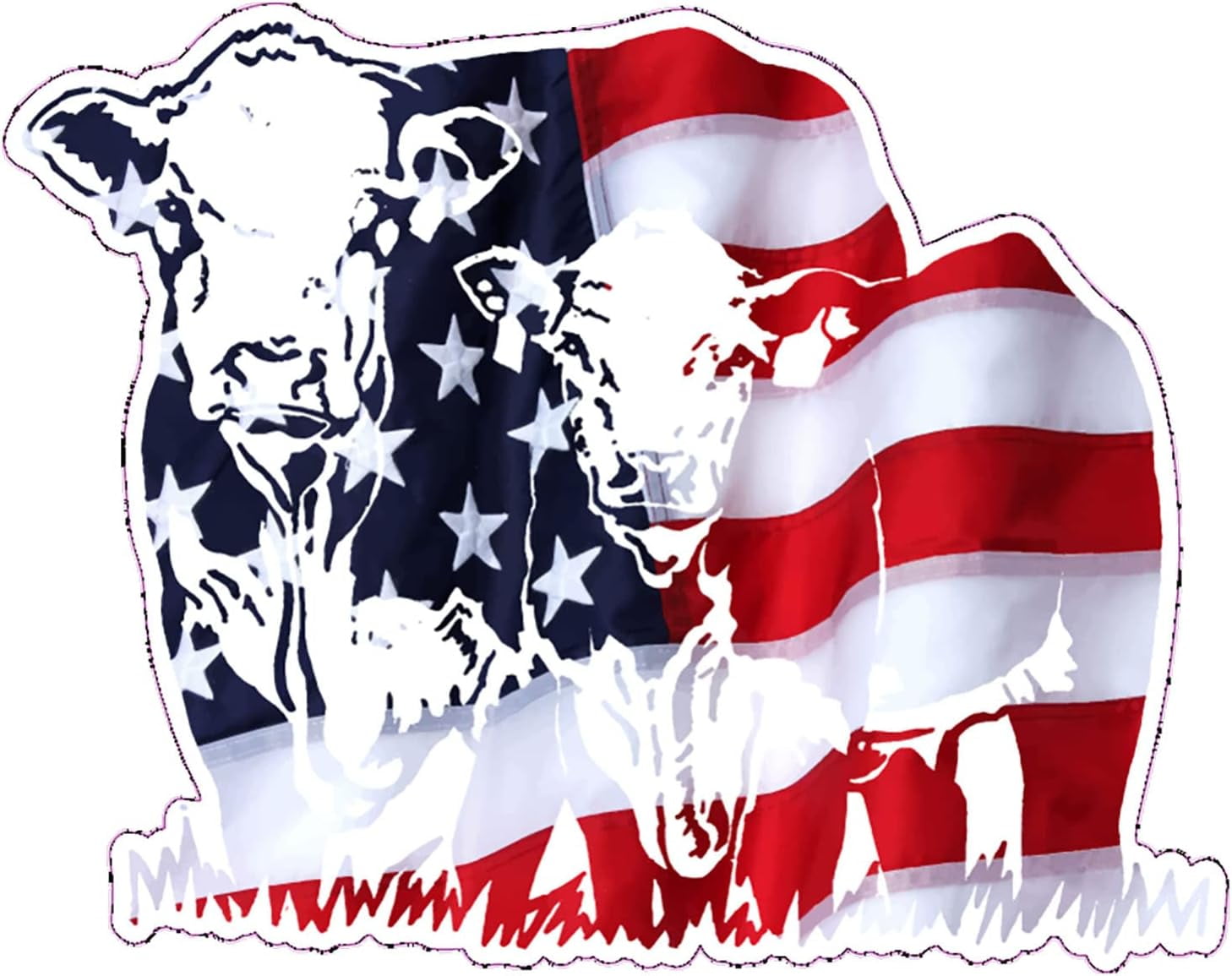 Wickedgoodz American Flag Cows Vinyl Decal - Western Bumper Sticker ...