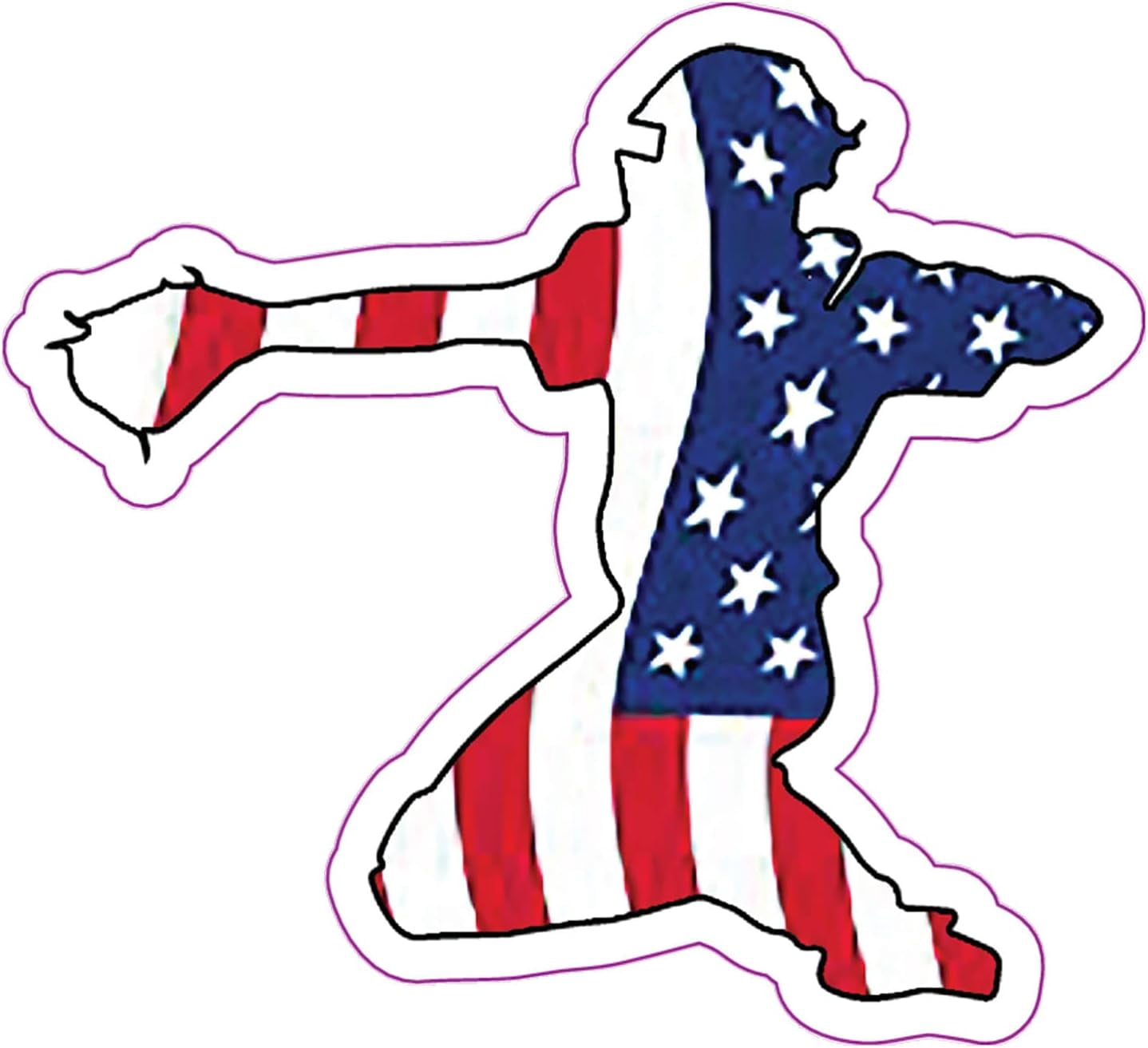 Wickedgoodz Catcher American Flag Vinyl Decal - Patriotic Baseball ...