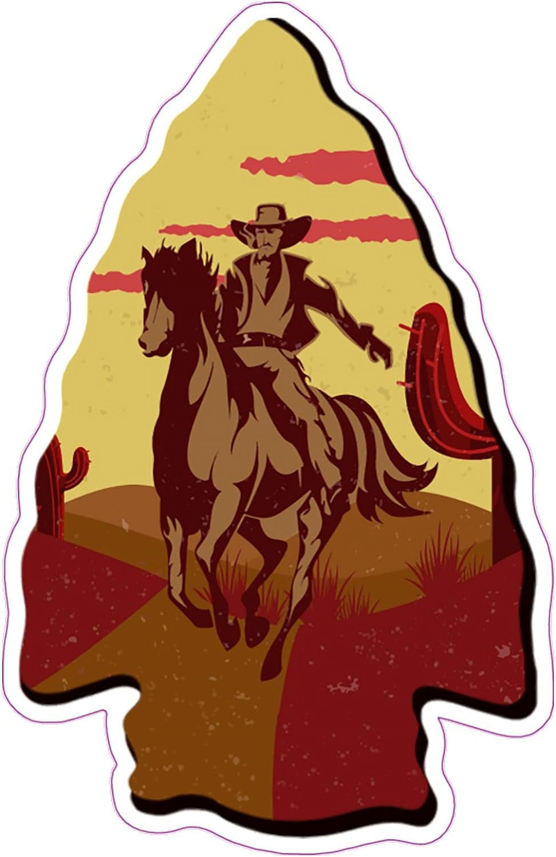 Wickedgoodz Cowboy Arrowhead Vinyl Decal - Western Bumper Sticker - for ...