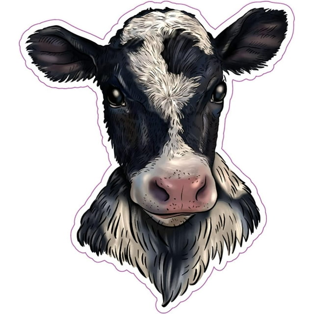 Wickedgoodz Holstein Cow Calf Vinyl Decal - Farming Bumper Sticker ...