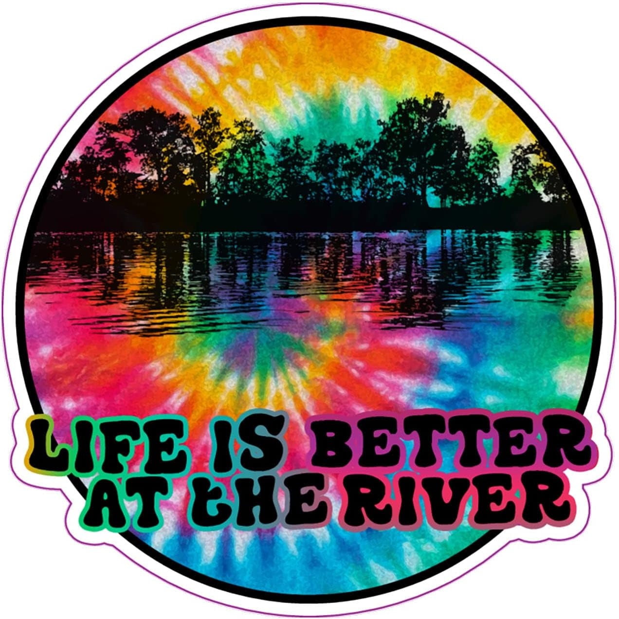 Wickedgoodz Life is Better at The River Vinyl Decal - Outdoors Bumper ...