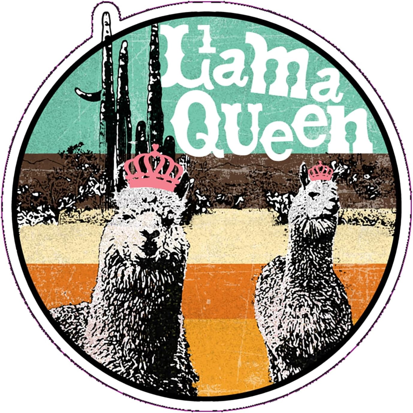 Wickedgoodz Llama Queen Vinyl Decal - Funny Llama Bumper Sticker ...