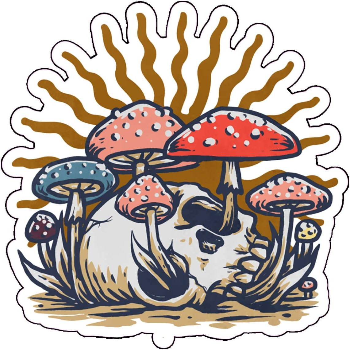 Wickedgoodz Mushroom Skull Vinyl Decal - Western Bumper Sticker - for ...