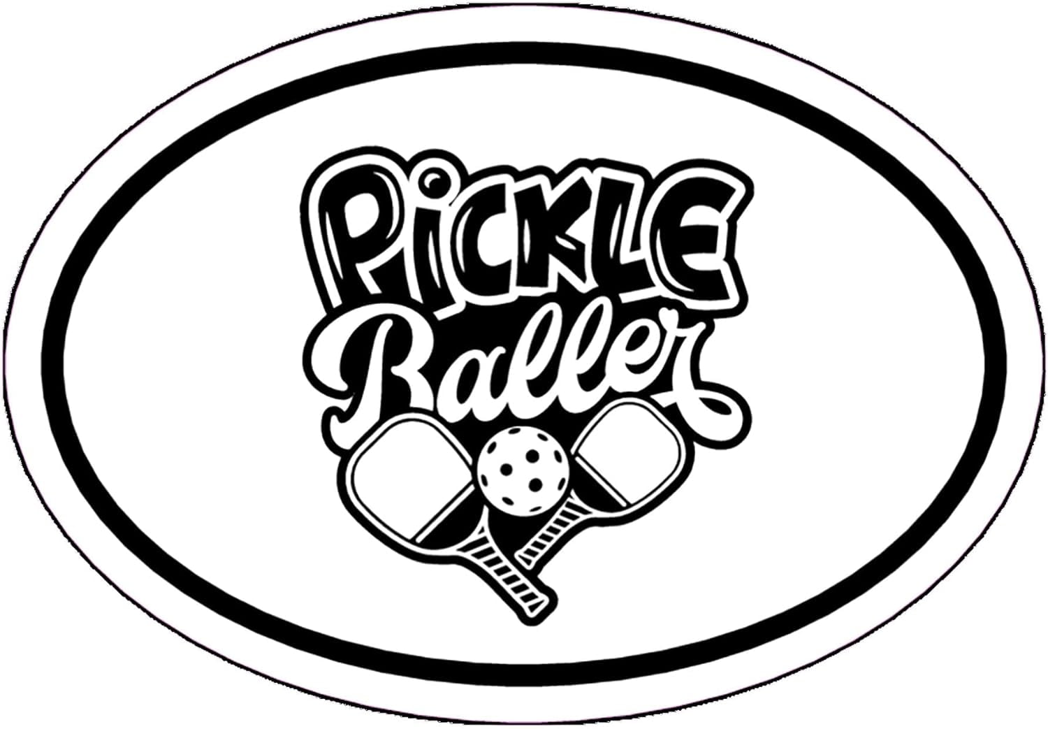 Wickedgoodz Oval Pickleballer Vinyl Decal - Pickle Ball Bumper Sticker ...