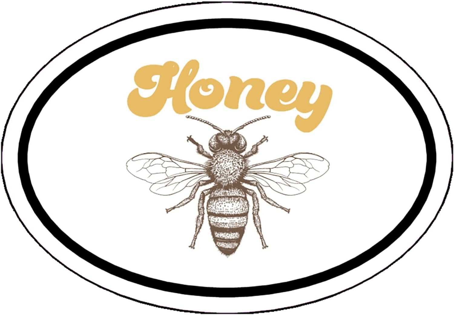 Wickedgoodz Oval Retro Honey Bee Vinyl Decal - Bee Bumper Sticker - for ...