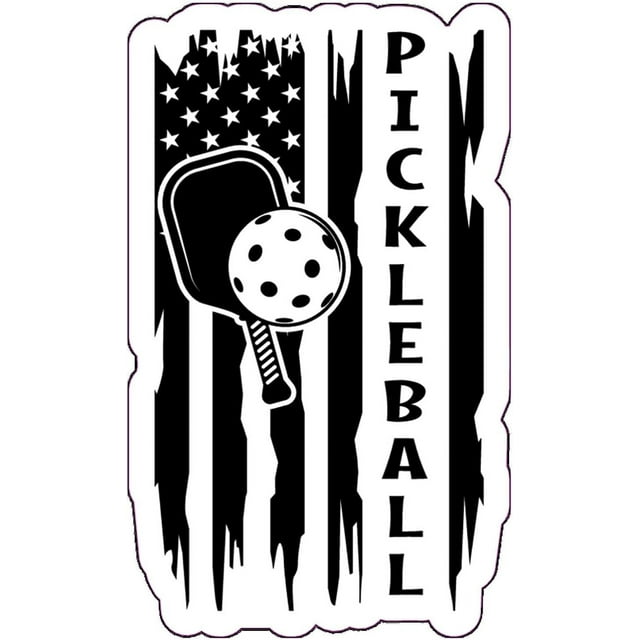 Wickedgoodz Pickleball Vinyl Decal - Distressed Flag Pickle Ball Bumper ...