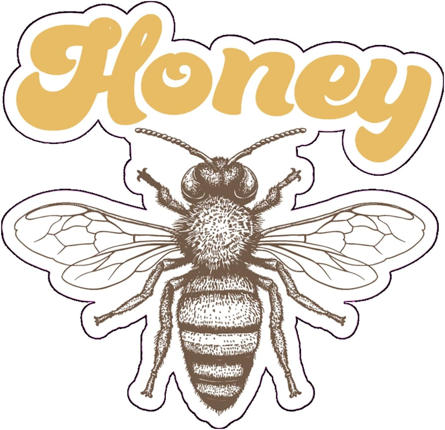 Wickedgoodz Retro Honey Bee Vinyl Decal - Bee Bumper Sticker - for ...