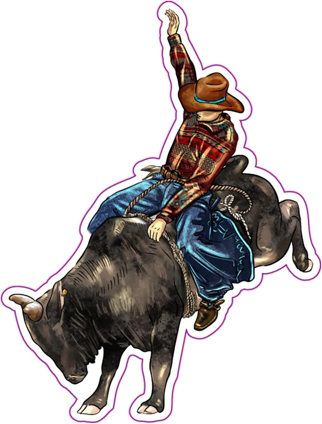 Wickedgoodz Rodeo Bullfighter Vinyl Decal - Cowboy Bumper Sticker - for ...