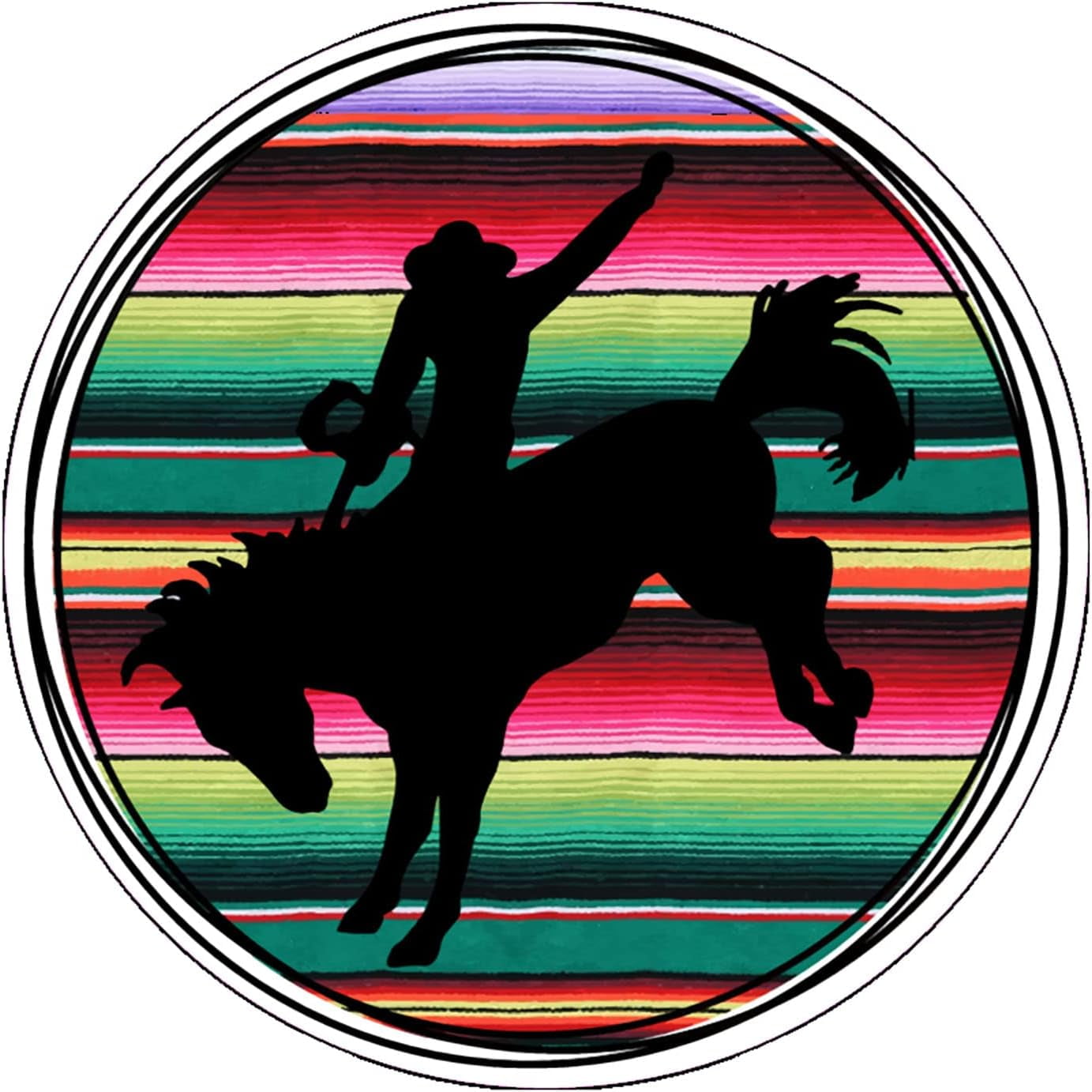 Wickedgoodz Serape Cowboy Vinyl Decal - Western Bumper Sticker - for ...
