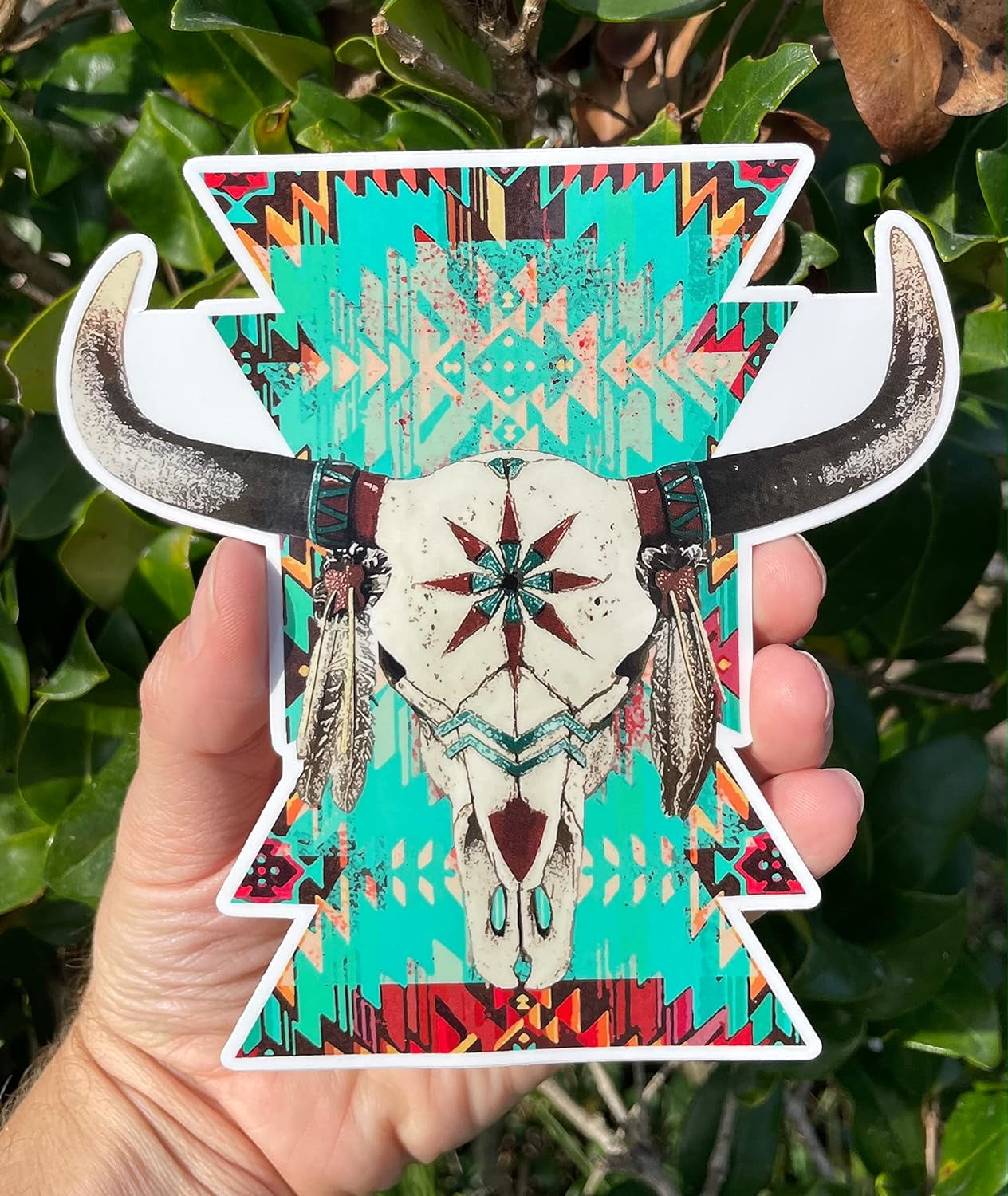 Wickedgoodz Southwestern Bull Skull Vinyl Decal - Western Bumper ...