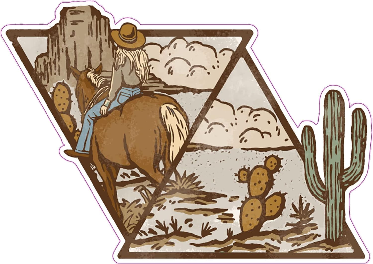 Wickedgoodz Western Cowgirl Vinyl Decal - Southwestern Bumper Sticker ...