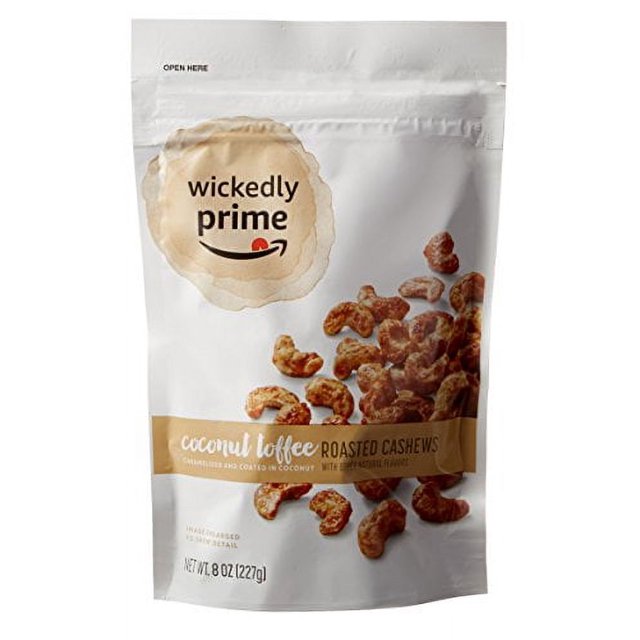 Wickedly Prime Roasted Cashews, Coconut Toffee, 8 Ounce - Walmart.com
