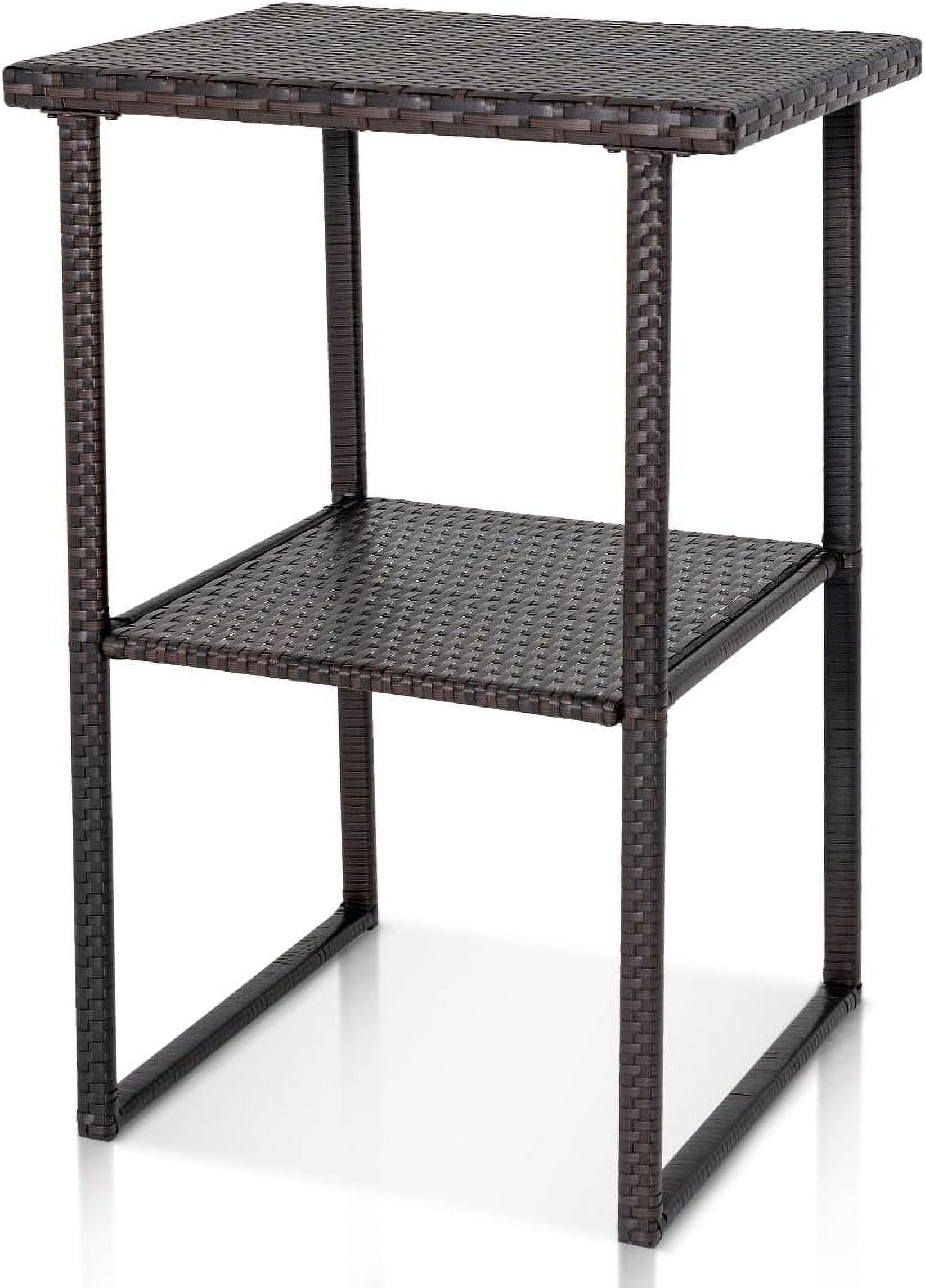 Wicker Bar Table, 36 Inch Counter Height Patio High Top Dining Table ...