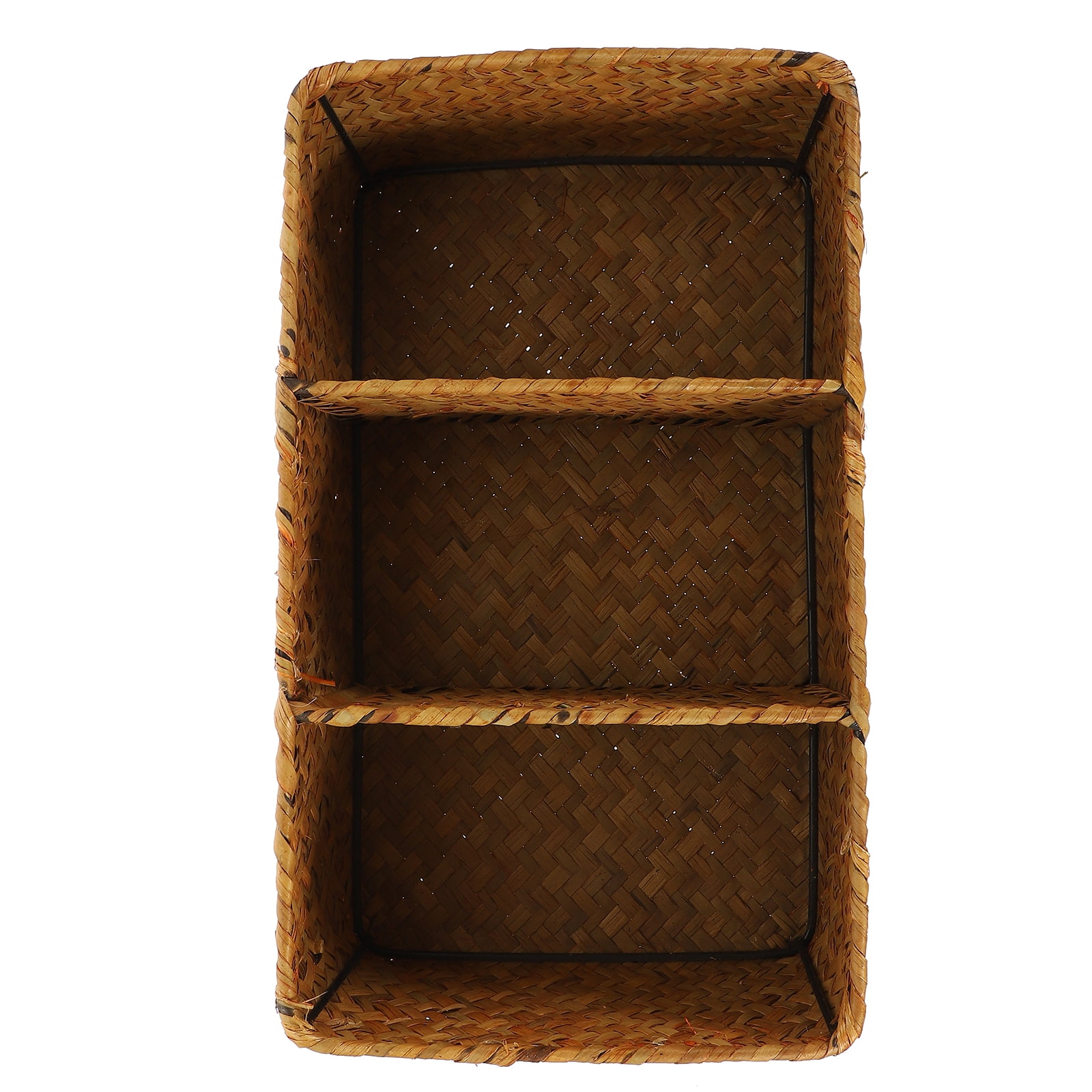 Wicker Basket with Lid -compartment Storage Box - Walmart Business Supplies