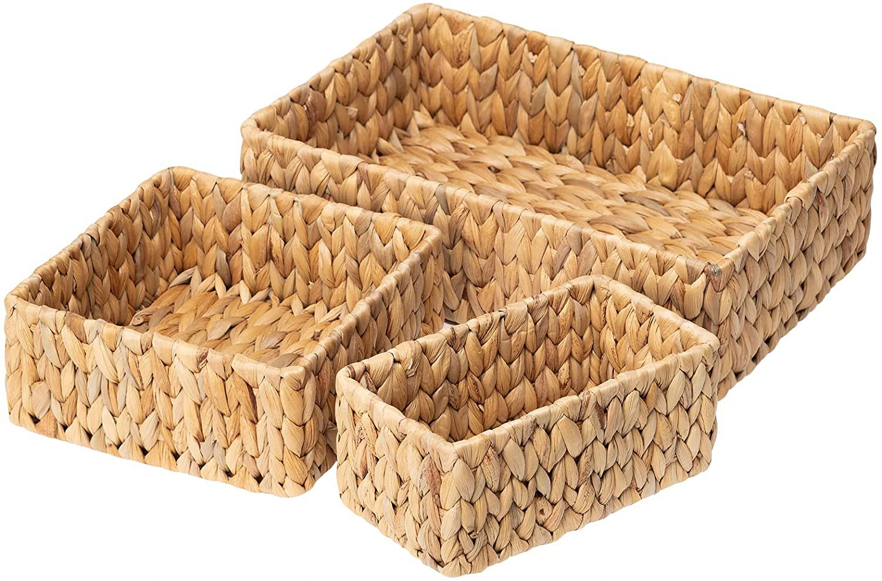 Wicker Baskets for Organizing 3Pack, Large and Small Wicker Storage ...