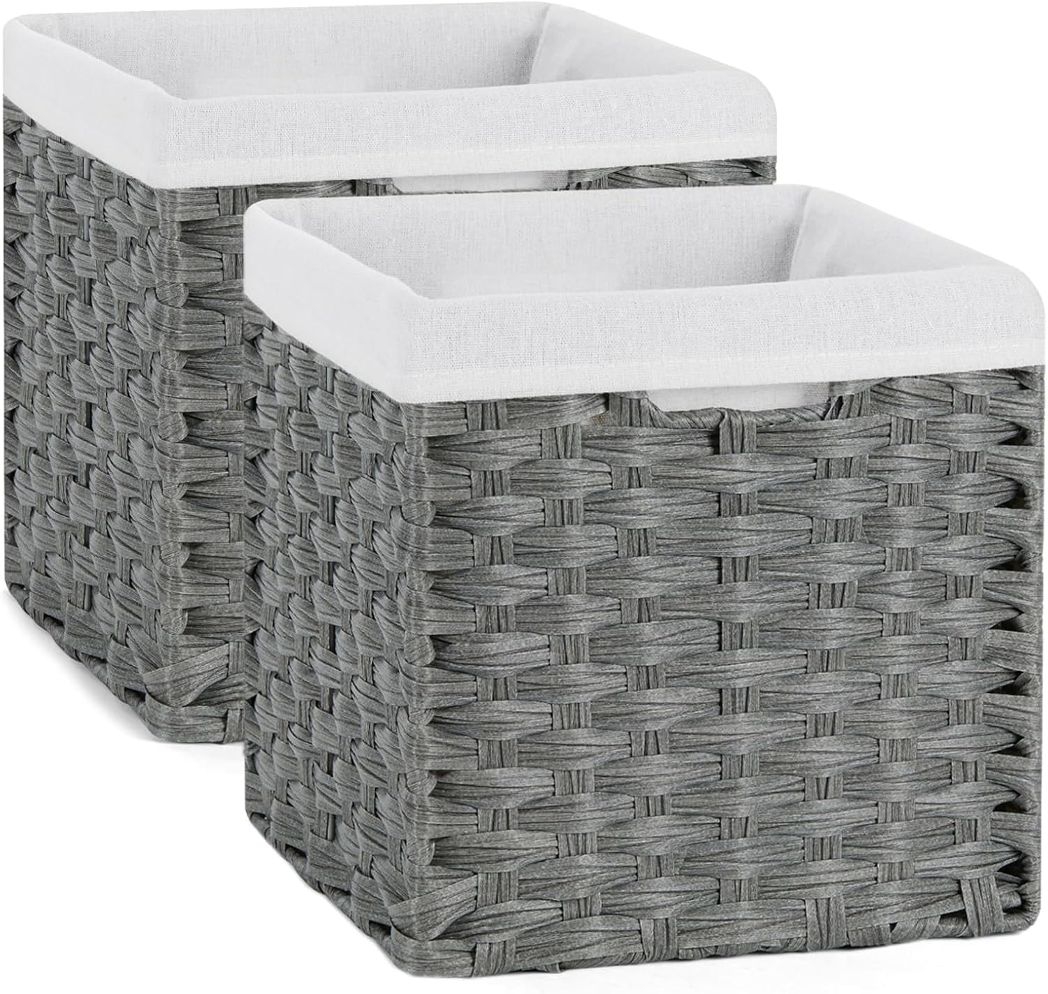 Wicker Baskets for Shelves Waterproof Imitation Wicker Cube Storage ...