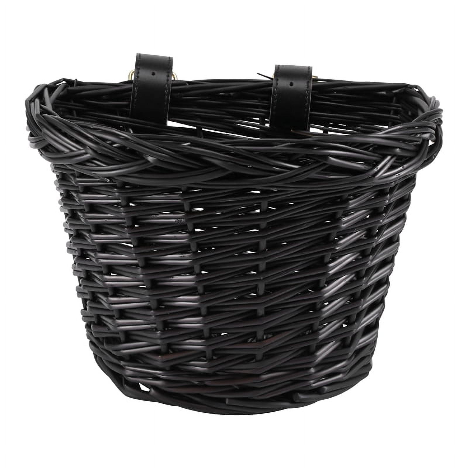 Wicker Bicycle Basket with Straps for 12-16 Inch Cruiser/City Bikes ...
