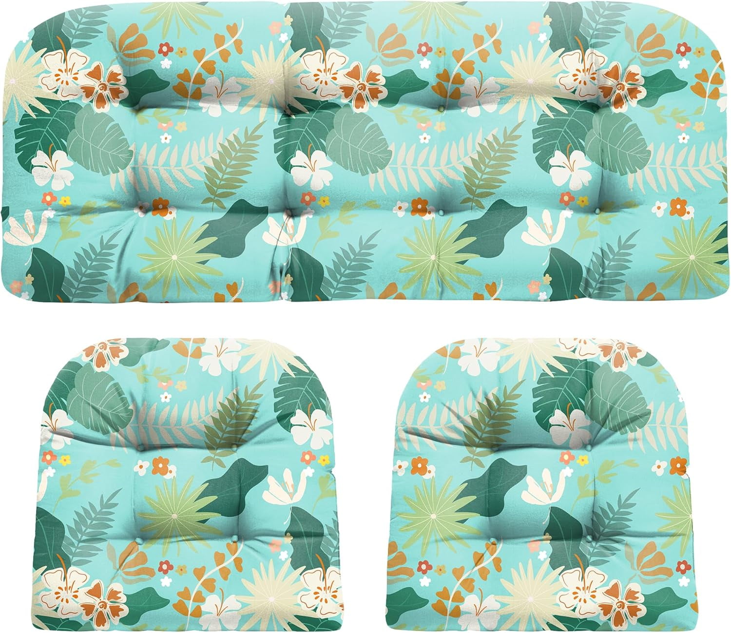 Wicker Chair Cushions, Waterproof Outdoor Loveseat Cushions for Patio ...