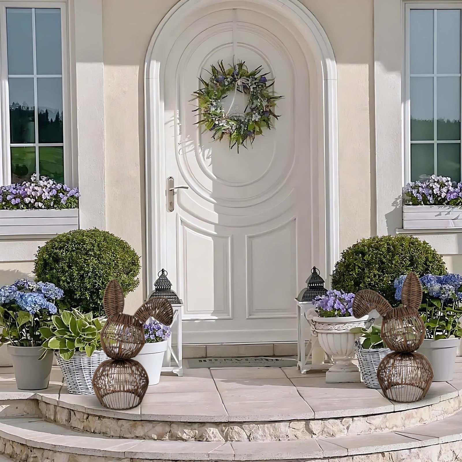 Wicker Easter Bunny, Wicker Bunny, Wicker Easter Bunny Outdoor, Wicker ...