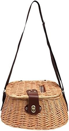 Wicker Fish Basket Vintage Trout Perch Cage Fisherman Box Fishing ...