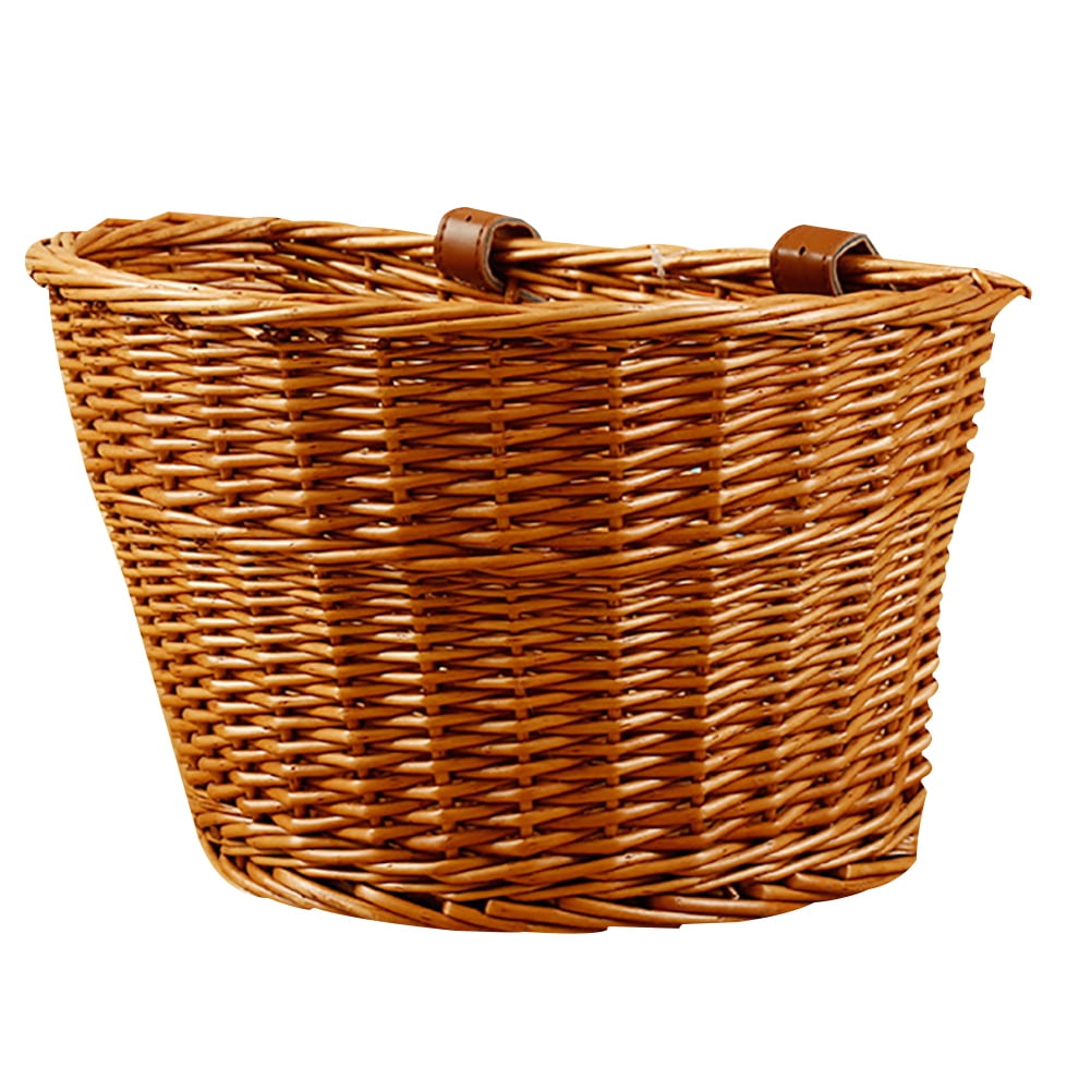 Wicker Front Handlebar Bike Basket, Hand-Woven Folk Craftsmanship ...