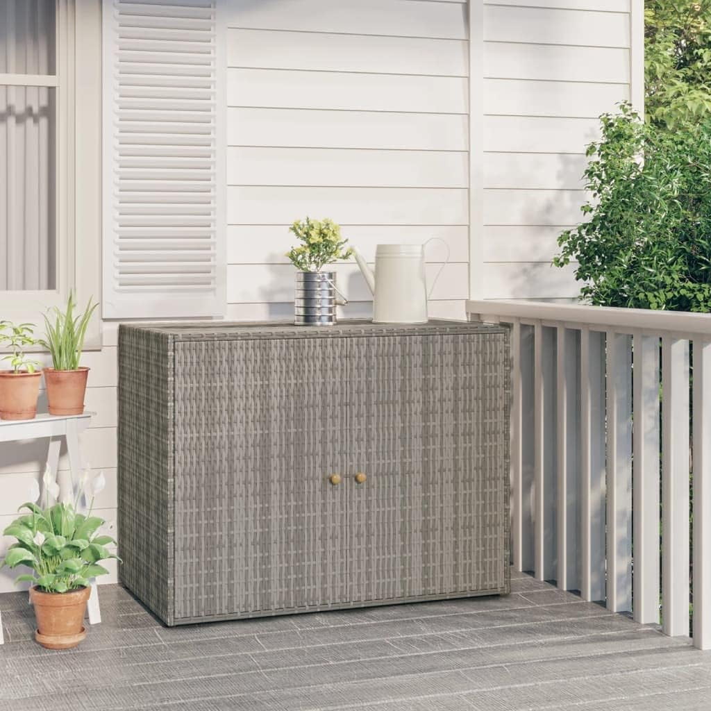 Wicker Garden Storage Cabinet, Rattan Patio Storage Cabinet, PE Rattan ...