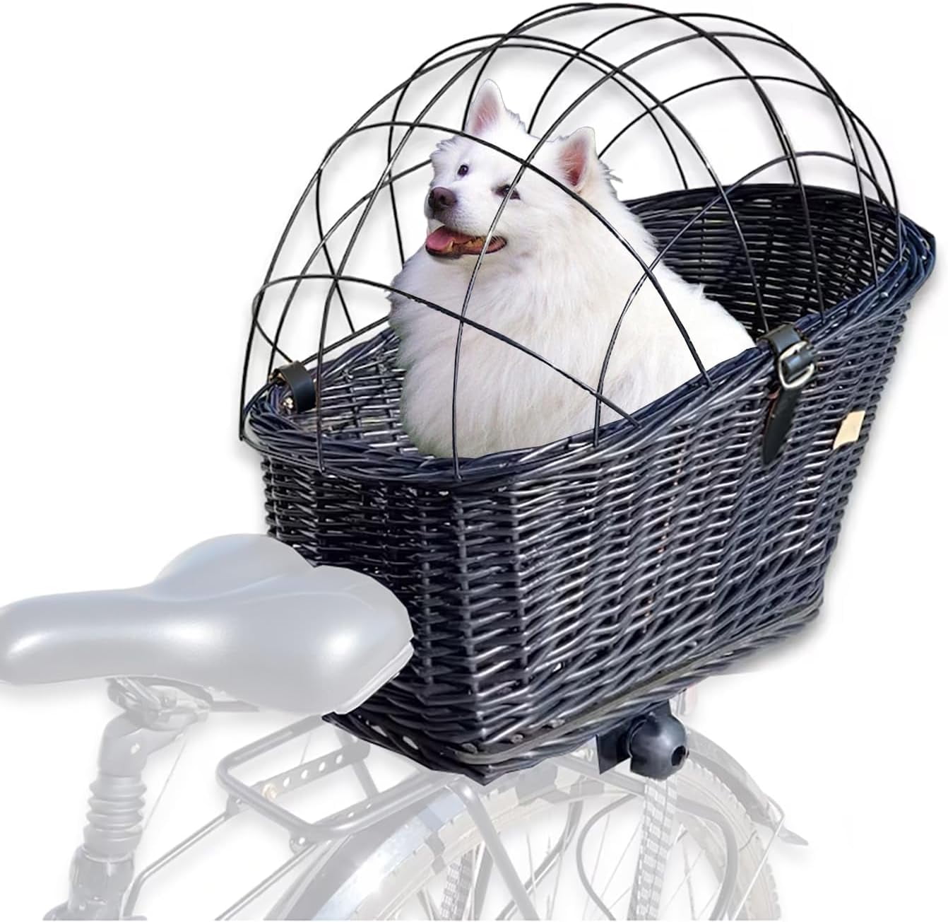 Wicker Handmade Bicycle Luggage Rack Dog or cat Carrier in Natural ...
