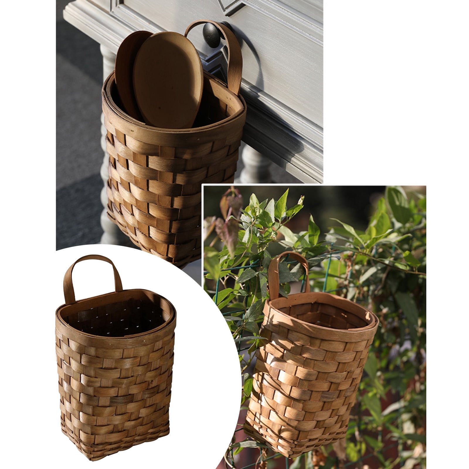 Wicker Hanging Wall Basket Small Hanging Fruit Basket for Organizing ...