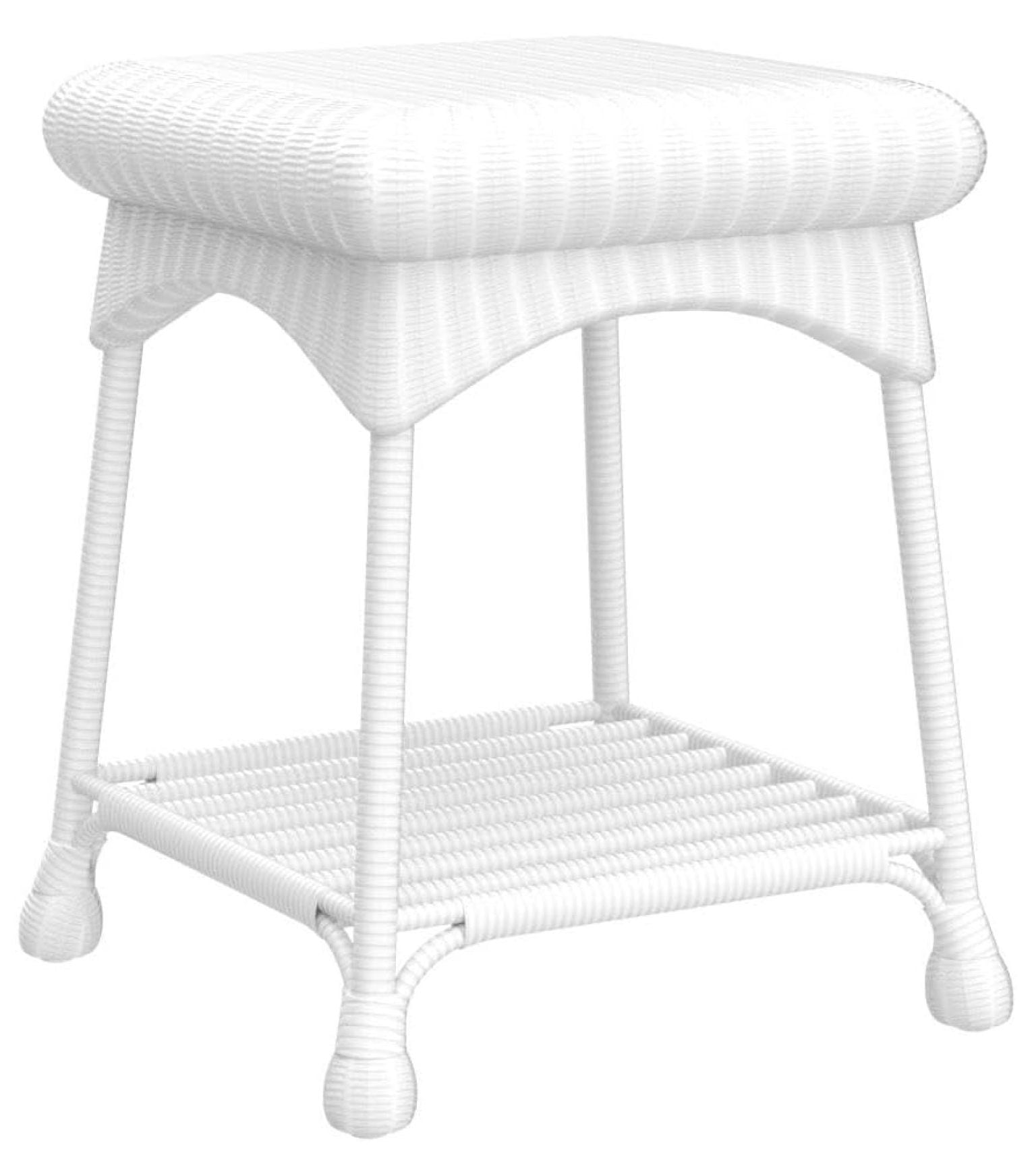 Wicker Lane Outdoor White Wicker Patio Furniture End Table - Walmart.com