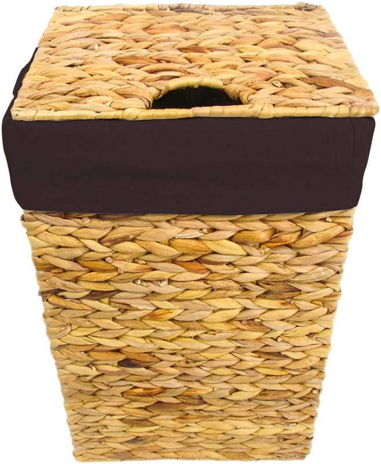 Wicker Laundry Hamper Basket With Lid and Brown Liner by Trademark ...