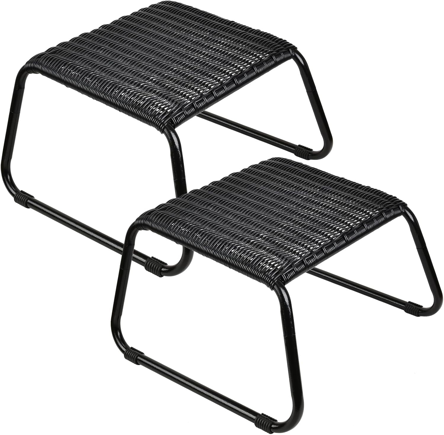 Wicker Ottomans Outdoor Footstool,Patio Rattan Garden Furniture All ...