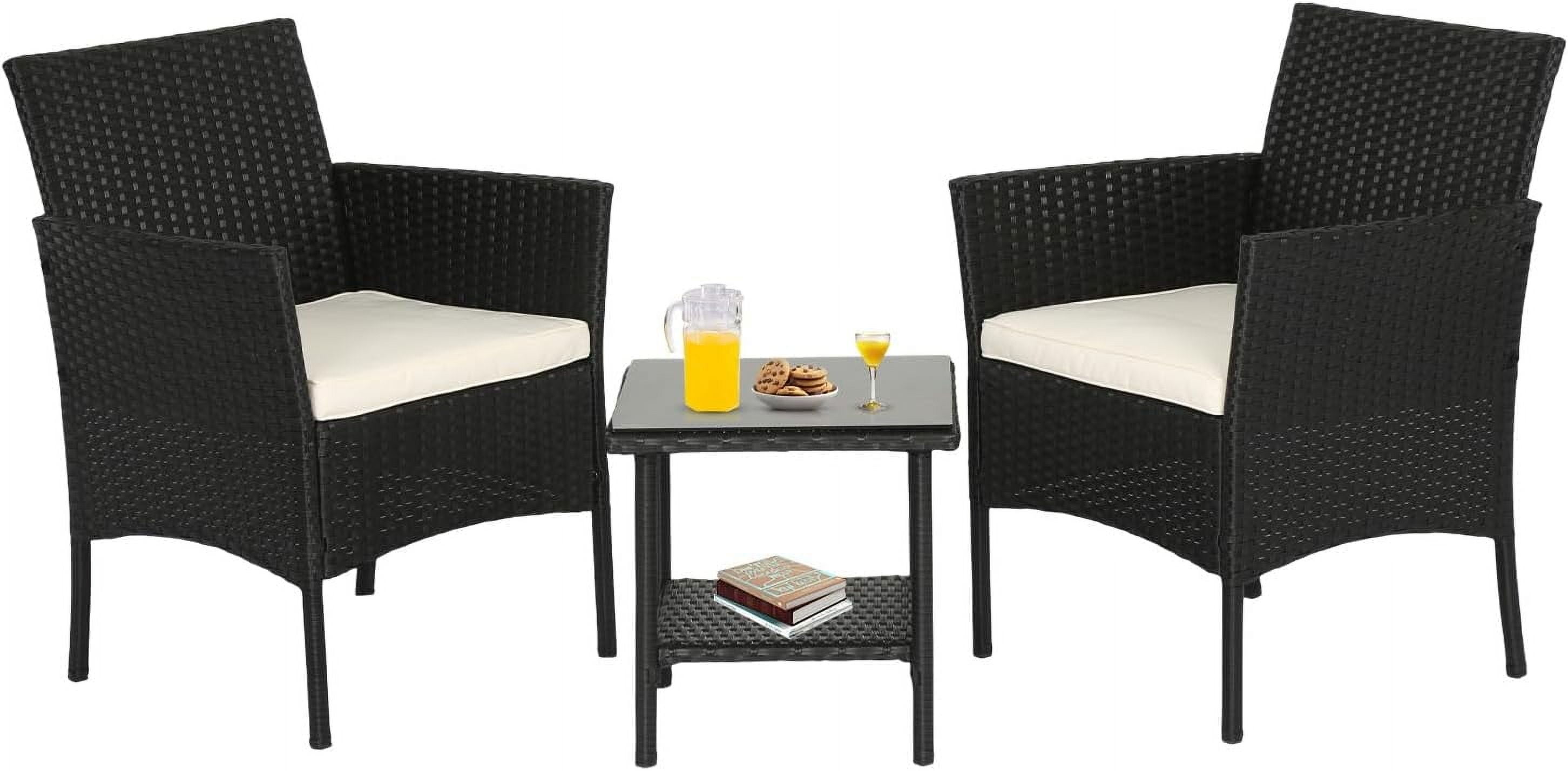 Wicker Outdoor Furniture Patio Furniture Set of 3 Rattan Patio Chairs ...