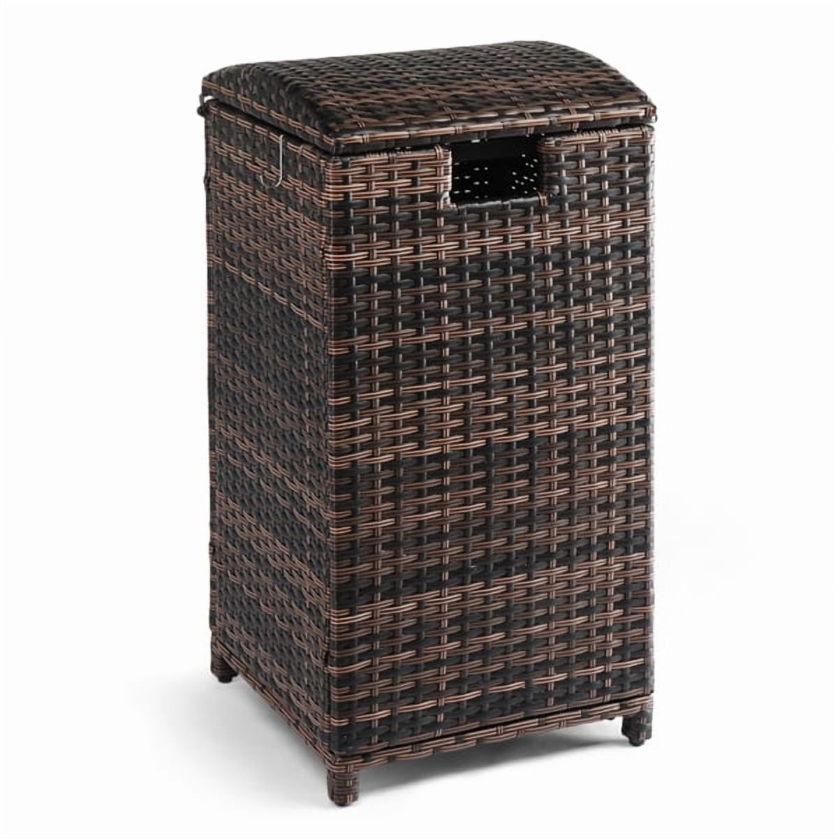 Wicker Trash Can With Lid